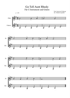 Go Tell Aunt Rhody por folklore - Partituras on músicaNeo