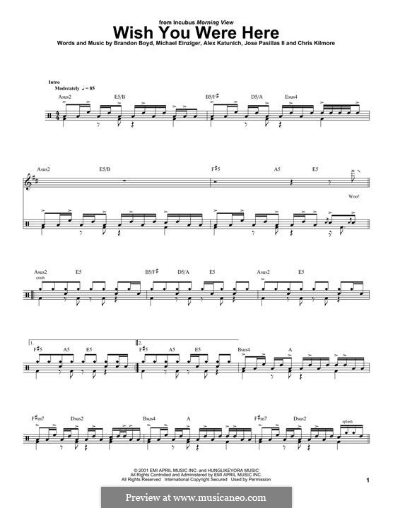 Wish You Were Here (Incubus) por A. Katunich, B. Boyd, M. Einziger em músicaNeo