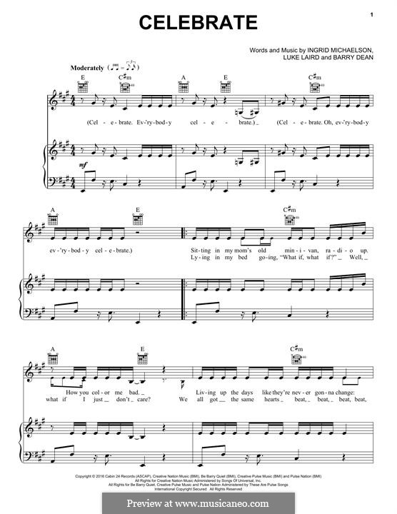 Celebrate por B. Dean, I. Michaelson, L. Laird - Partituras on músicaNeo
