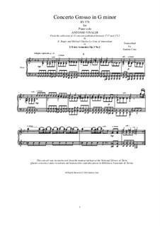 Concerto for Two Violins, Cello and Strings No.2 in G Minor, RV 578 (L'estro armonico, Op.3) por ...