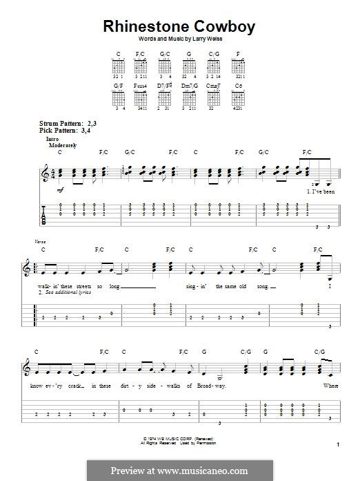 Rhinestone Cowboy por L. Weiss - Partituras on músicaNeo