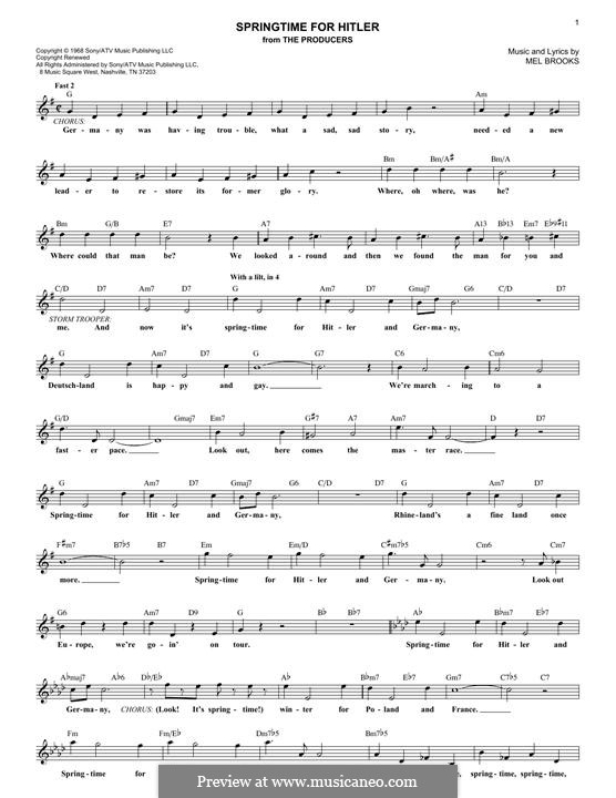 Springtime for Hitler (from The Producers) por M. Brooks em músicaNeo