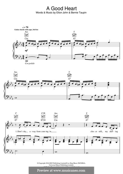 A Good Heart por E. John - Partituras on músicaNeo