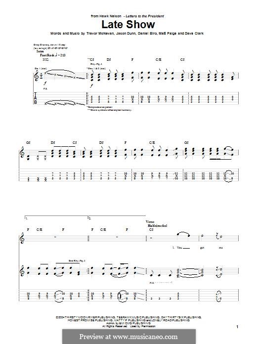 Late Show (Hawk Nelson) por D. Clark, T. McNevan, D. Biro, J. Dunn, M ...