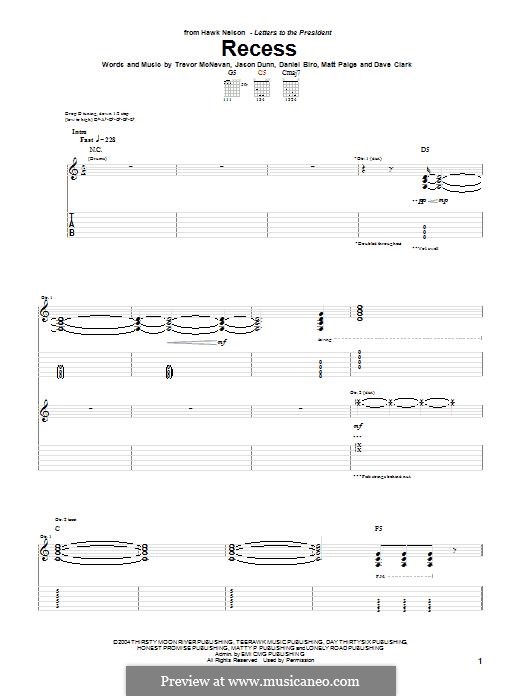 Recess (Hawk Nelson) por D. Clark, T. McNevan, D. Biro, J. Dunn, M ...