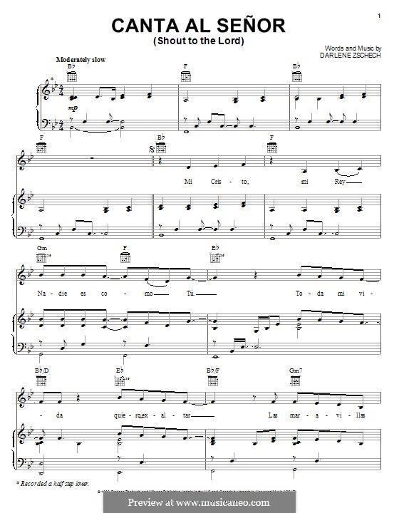 Canta al Senor (Shout to the Lord) por D. Zschech - Partituras on músicaNeo