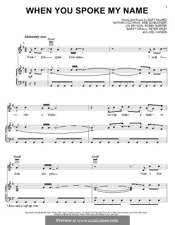 When You Spoke My Name (MercyMe) por B. Graul, B. Millard, J. Bryson, M ...