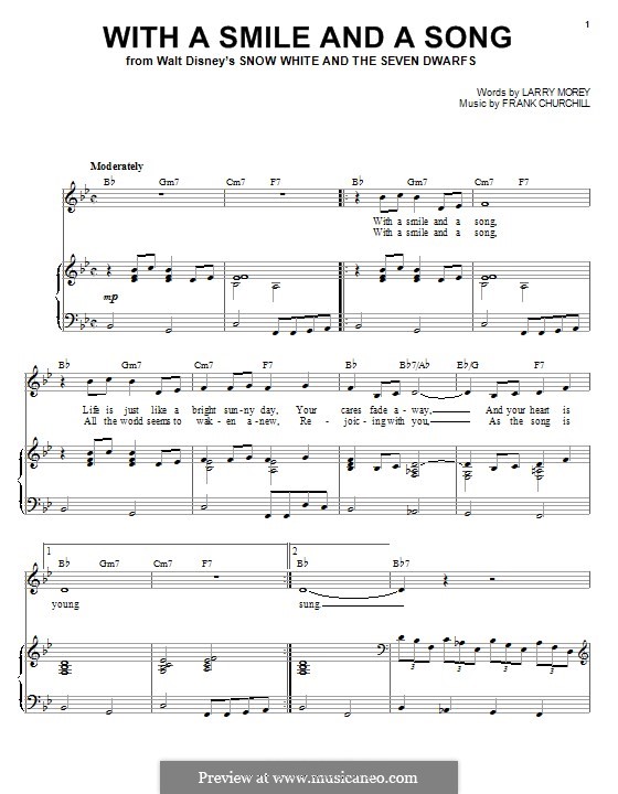 With a Smile and a Song por F. Churchill - Partituras on músicaNeo