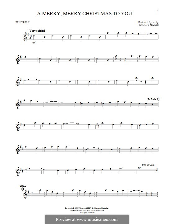 A Merry, Merry Christmas to You por J. Marks - Partituras on músicaNeo