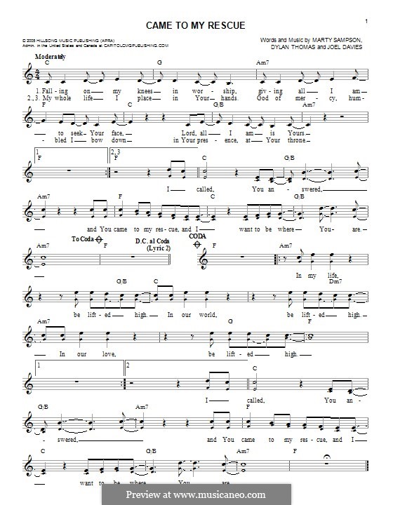 Came To My Rescue por M. Sampson, J. Davies, D. Thomas em músicaNeo