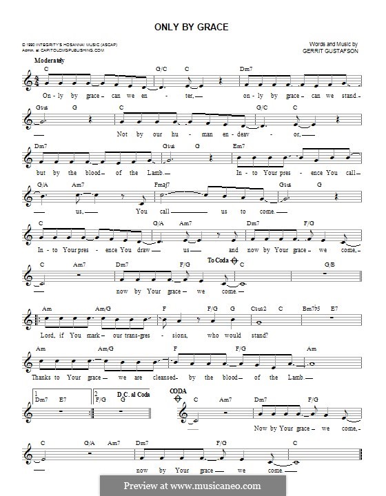 Only By Grace por G. Gustafson - Partituras on músicaNeo
