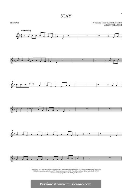 Stay (Rihanna) por J. Parker, E. Loelv, M. Ekko - Partituras on músicaNeo