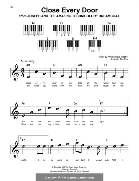 Close Every Door (Joseph and The Amazing Technicolor Dreamcoat) por A.L. Webber em músicaNeo