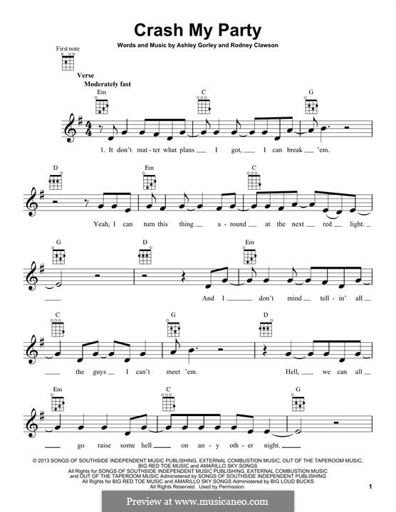 Crash My Party por A. Gorley, R. Clawson - Partituras on músicaNeo