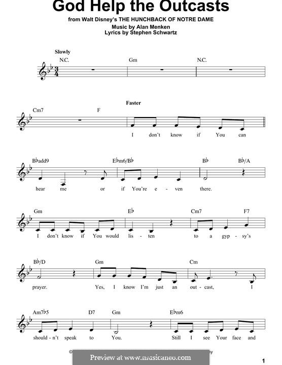 God Help the Outcasts (from The Hunchback of Notre Dame) por A. Menken ...
