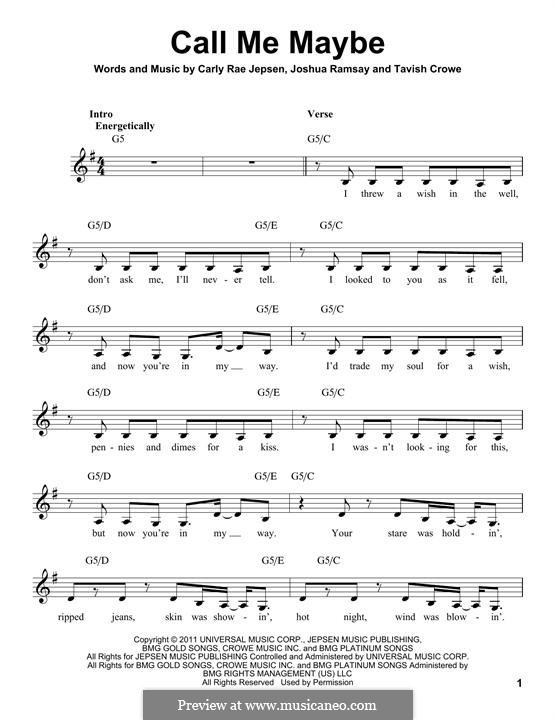 Call Me Maybe por C.R. Jepsen, J. Ramsay, T. Crowe em músicaNeo