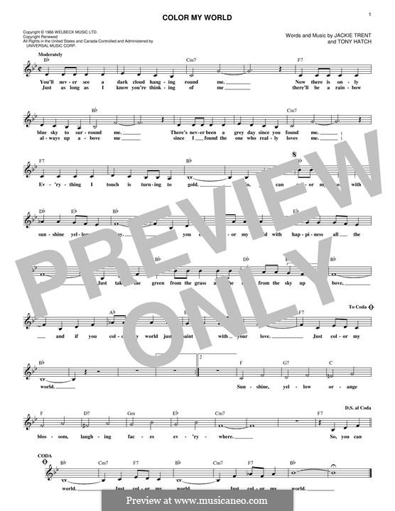 Colour My World por J. Trent, T. Hatch - Partituras on músicaNeo