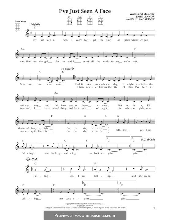 I've Just Seen a Face (The Beatles) por J. Lennon, P. McCartney em ...