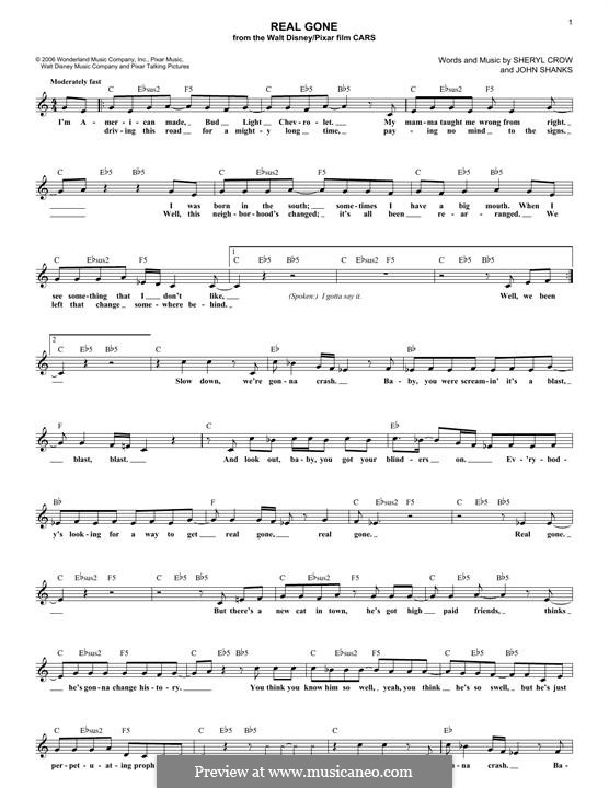 Real Gone (Sheryl Crow) por J.M. Shanks - Partituras on músicaNeo