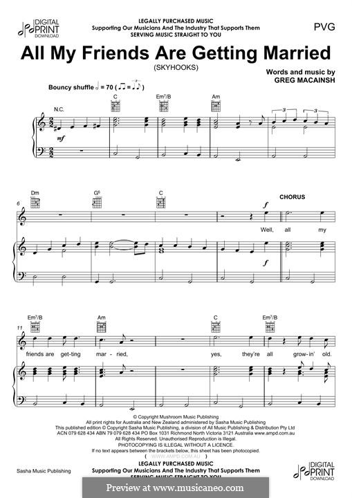 All My Friends Are Getting Married (Skyhooks) por G. MacAinsh em músicaNeo