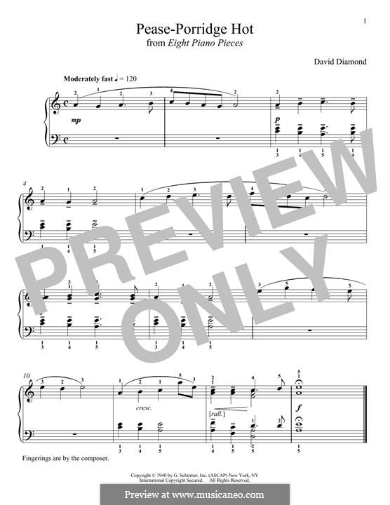 Pease-Porridge Hot por D. Diamond - Partituras on músicaNeo