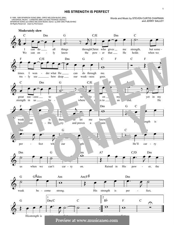 His Strength Is Perfect por J. Salley - Partituras on músicaNeo