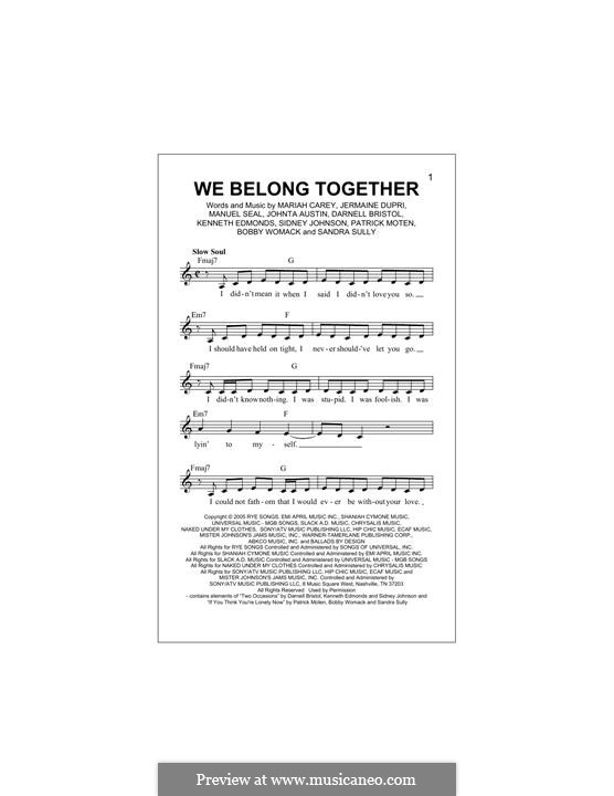 We Belong Together por B. Womack, D. Bristol, J. Dupri, J. Austin ...