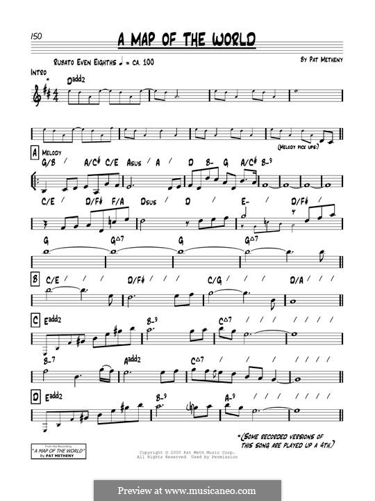 A Map of the World por P. Metheny - Partituras on músicaNeo