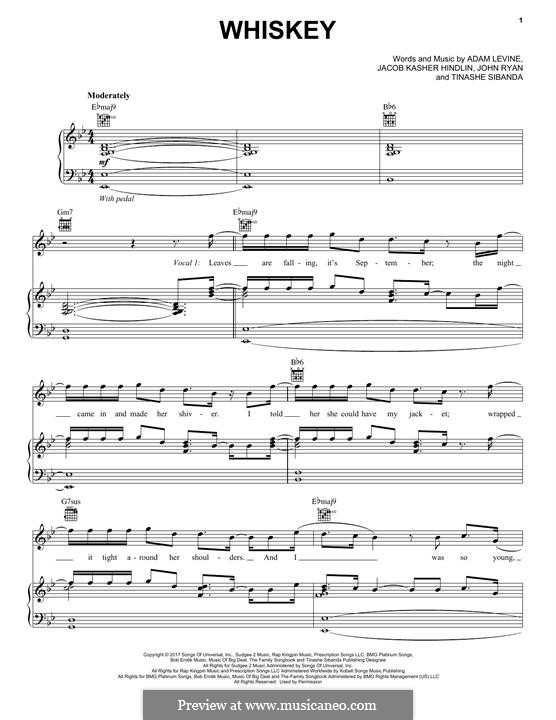 Whiskey (Maroon 5 feat. A$AP Rocky) por A. Levine, J. Kasher Hindlin, J ...