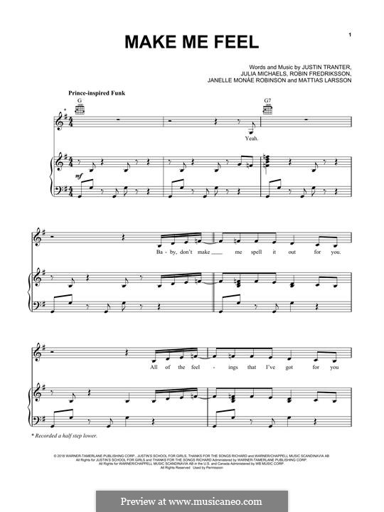 Make Me Feel por J. Michaels, J. Tranter, M. Larsson, R. Fredriksson, J ...