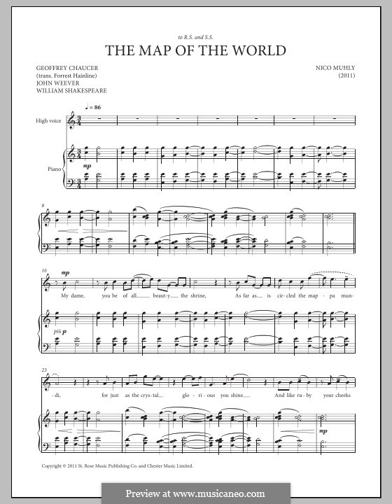 Map of the World por N. Muhly - Partituras on músicaNeo