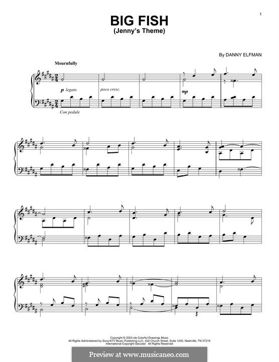 Big Fish por D. Elfman - Partituras on músicaNeo