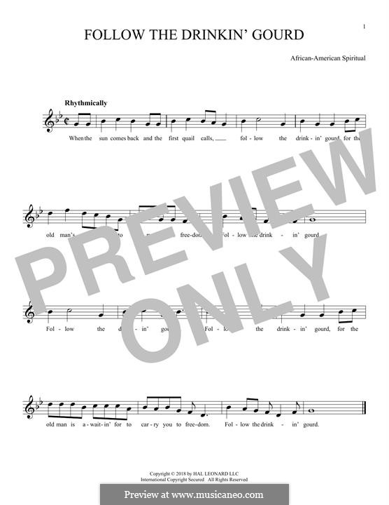 Follow the Drinkin' Gourd por folklore - Partituras on músicaNeo