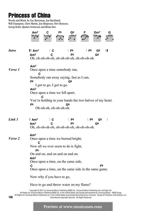 Princess of China (Coldplay) por B. Eno, C. Martin, G. Berryman, J ...