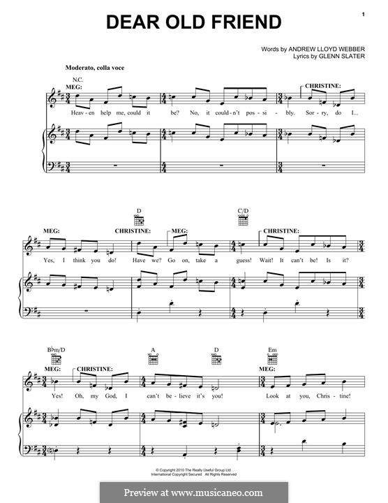 Dear Old Friends por A.L. Webber - Partituras on músicaNeo
