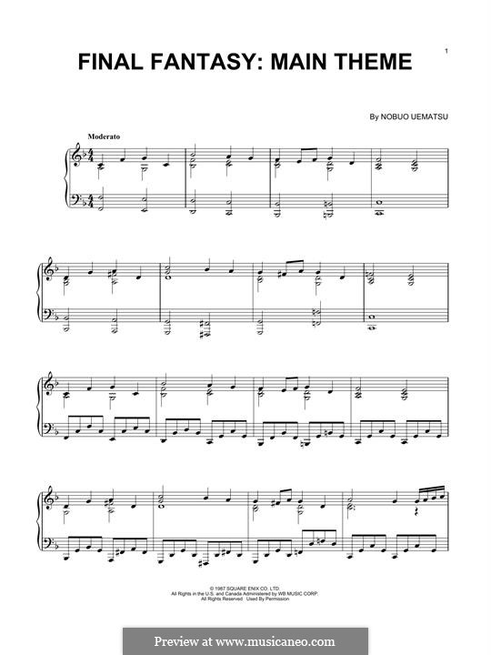 Final Fantasy (Main Theme) por N. Uematsu - Partituras on músicaNeo
