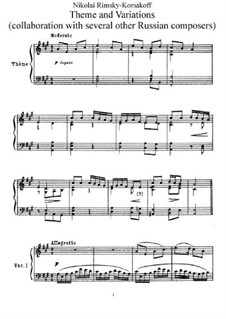 Theme and Variation por N. Rimsky-Korsakov - Partituras on músicaNeo