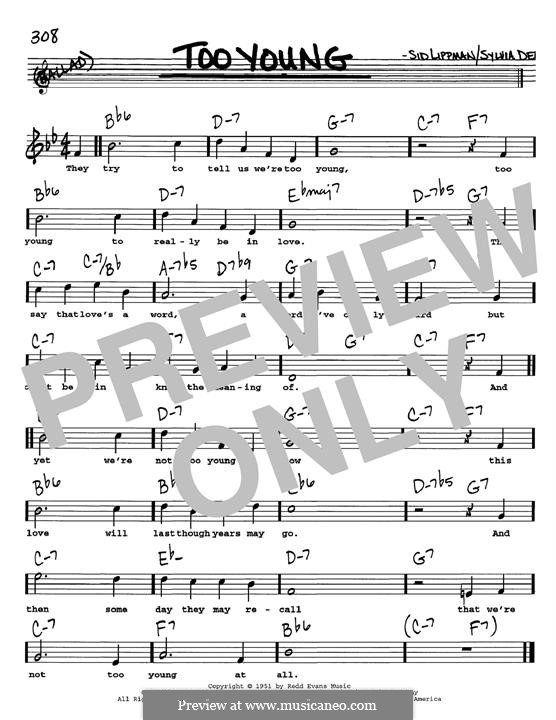 Too Young (Nat King Cole) por S. Lippman - Partituras on músicaNeo