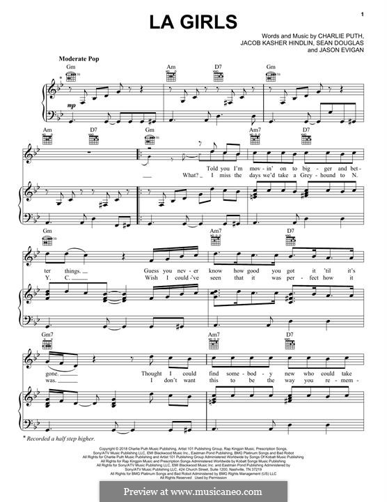 LA Girls por J. Kasher Hindlin, J. Evigan, S. Douglas, C. Puth em músicaNeo