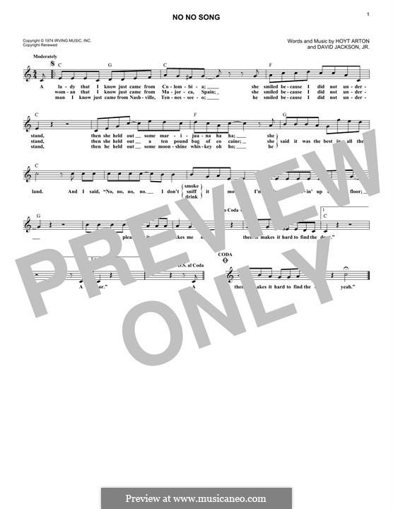 No No Song por H. Axton, D. Jackson Jr. - Partituras on músicaNeo