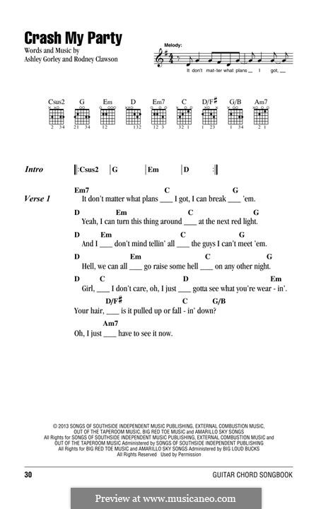 Crash My Party por A. Gorley, R. Clawson - Partituras on músicaNeo