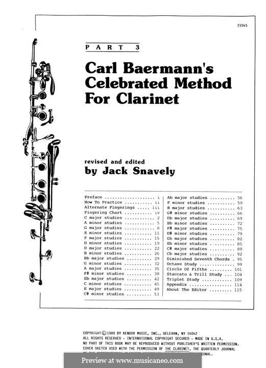 Celebrated Method for Clarinet, Part 3 por C. Baermann em músicaNeo