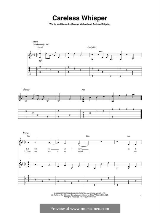 Careless Whisper por A. Ridgeley, G. Michael - Partituras on músicaNeo