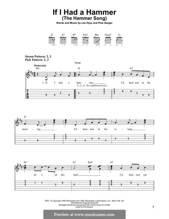 If I Had a Hammer (The Hammer Song) por L. Hays, P. Seeger em músicaNeo