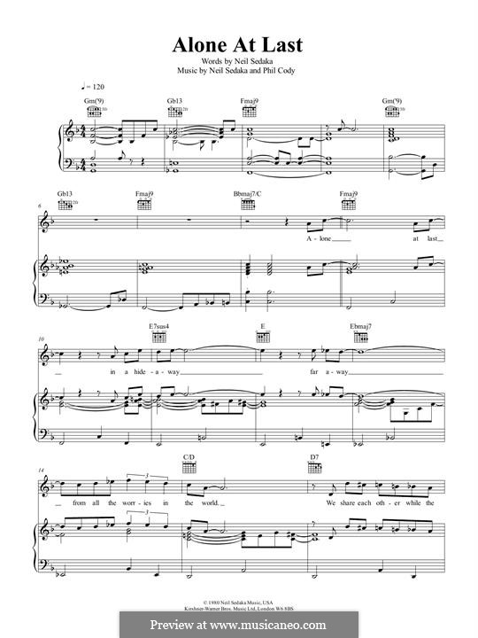 Alone at Last por N. Sedaka, P. Cody - Partituras on músicaNeo