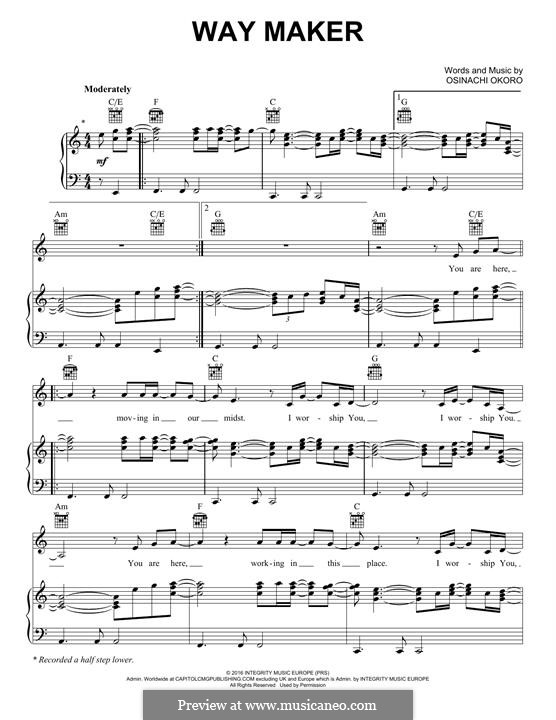 Way Maker (Sinach) por O. Okoro - Partituras on músicaNeo