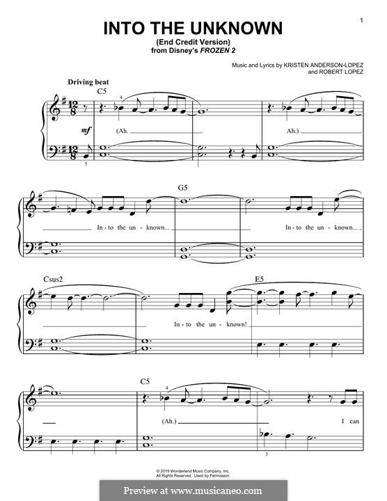 Into the Unknown (from Disney's Frozen 2) por R. Lopez, K. Anderson-Lopez em músicaNeo
