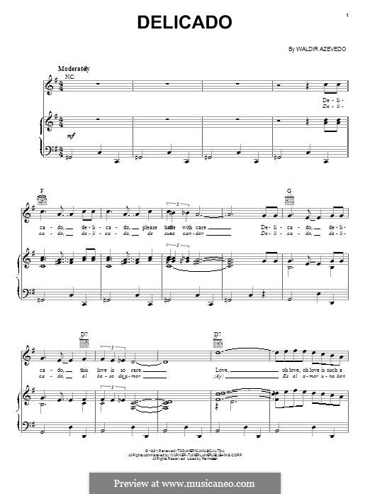 Delicado por W. Azevedo - Partituras on músicaNeo