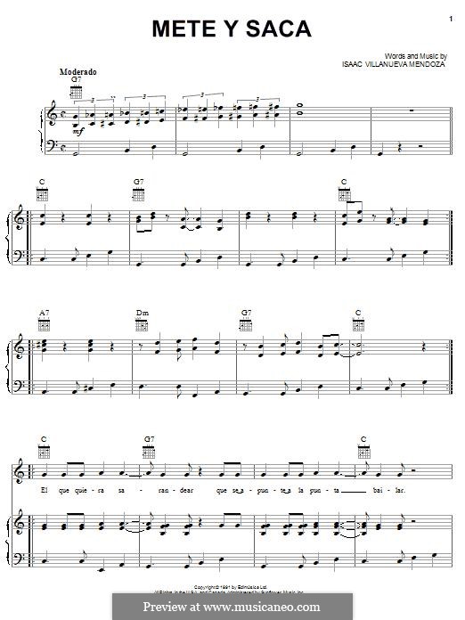 Mete Y Saca por I. Villanueva Mendoza - Partituras on músicaNeo