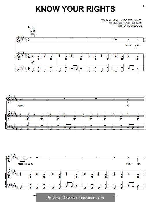 Know Your Rights (The Clash) por J. Strummer, M. Jones em músicaNeo